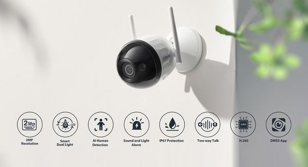 Camera Ip Wifi Ngoài Trời Dahua Có Màu Ban đêm Dh F4c Pv 4mp Komex