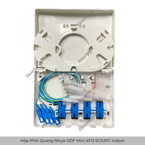 Hộp Phối Quang Nhựa ODF Mini 4FO SC/UPC Indoor – FiberTel