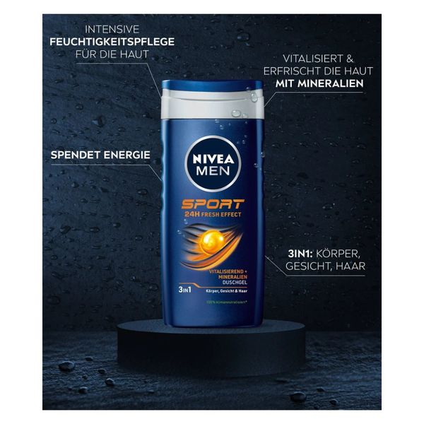 Sữa tắm gội toàn thân dành cho nam Nivea Men Sport 24h Fresh Effect ...