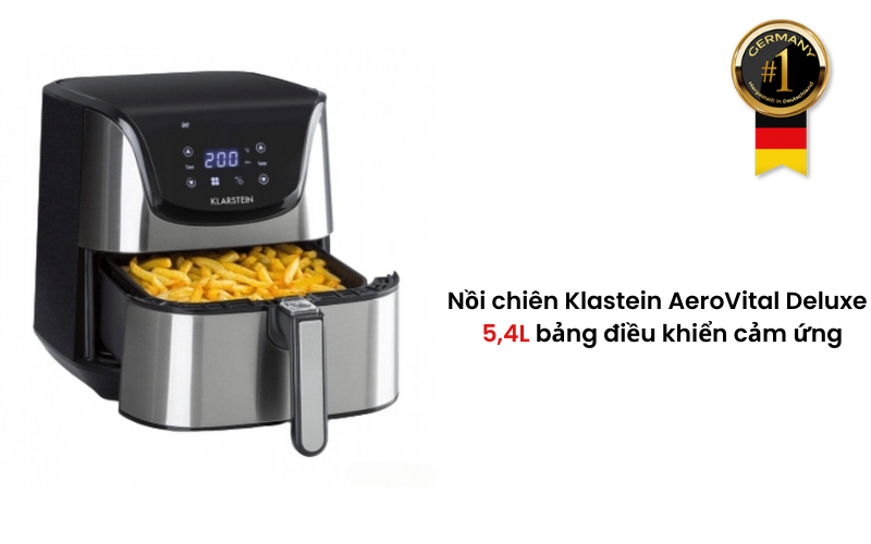 Nồi chiên không dầu Klarstein điện tử 5,4L - Germany S&T