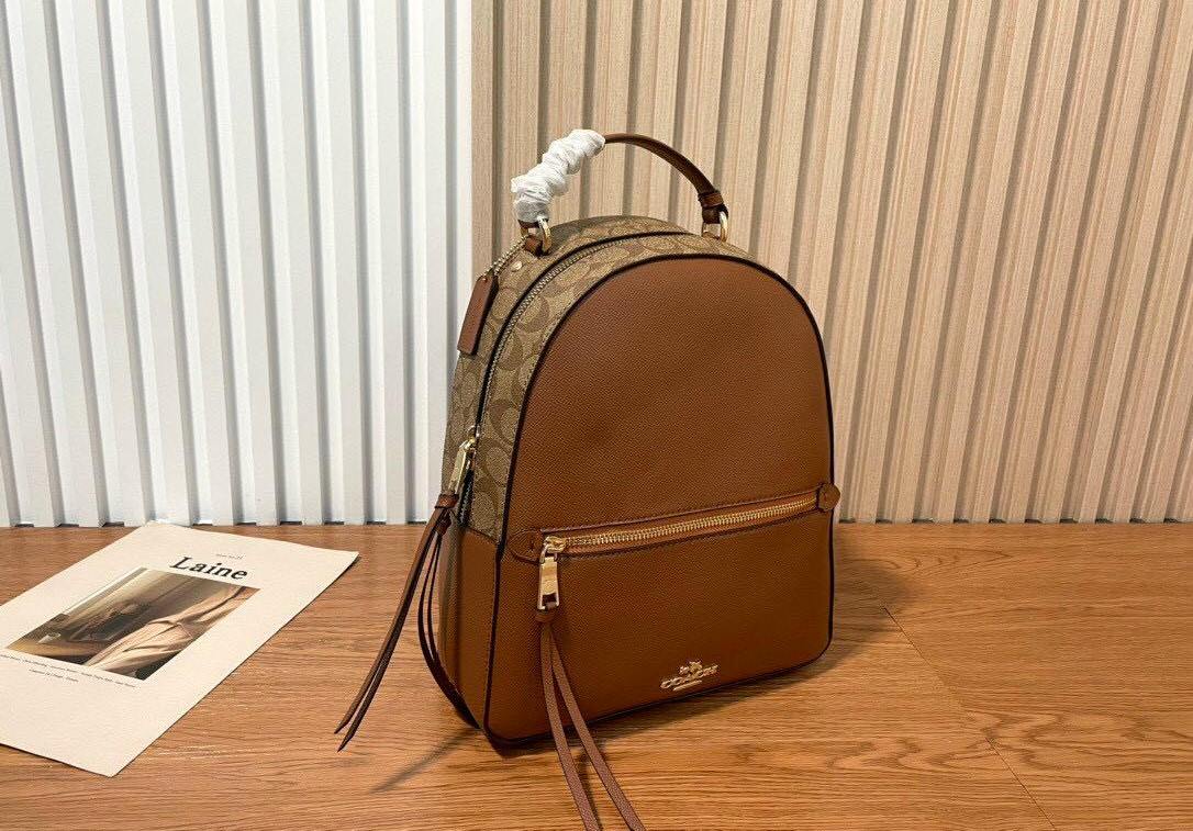 Balo Coach Canvas Phối Da Nâu Bò – Factory Outlet
