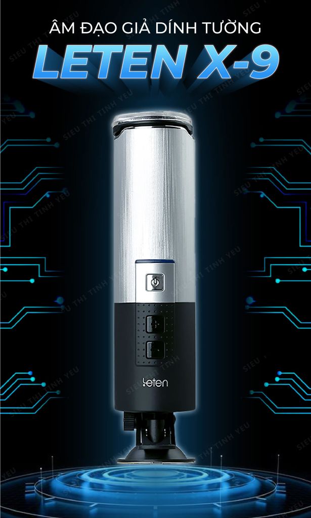 Âm đạo giả dính tường Leten X-9 rung thụt đa chế độ pin sạc