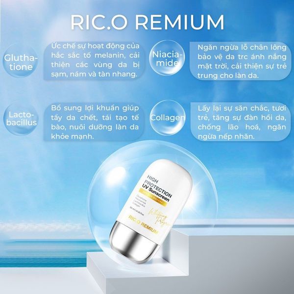 Kem Chống Nắng RIc.O Sun Cream SPF50+ PA++++ 50ml Của Hàn QuốcChống ...