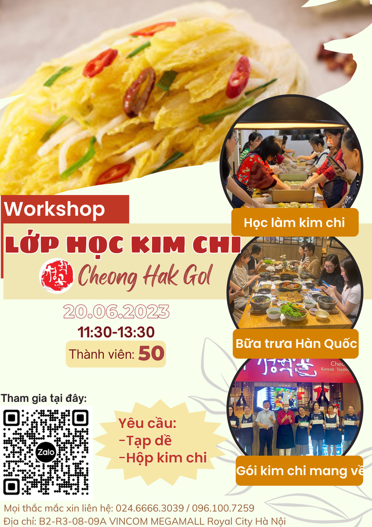 Workshop lớp học kim chi Cheong Hak Gol lần thứ 5 x Vincom Royal City ...