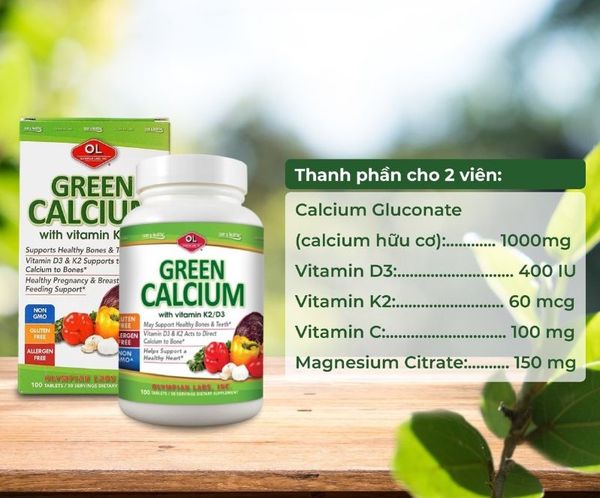 Green Calcium Olympian Labs - Canxi hữu cơ tốt cho mẹ bầu?