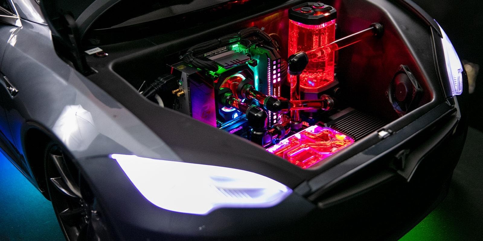 Xuất hiện dàn PC gaming cực khủng nằm trong chiếc xe hơi đồ chơi Tesla ...