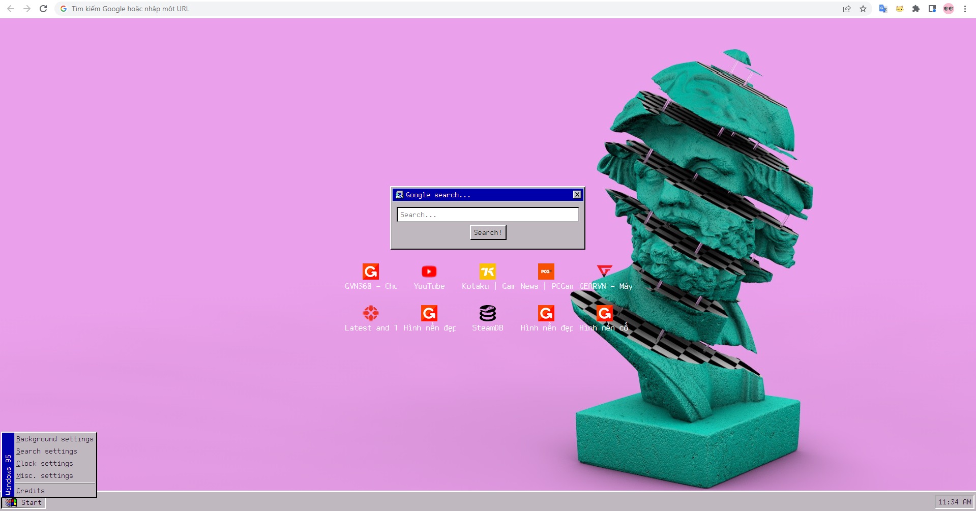 Hướng dẫn mang giao diện Windows 95 đầy hoài niệm lên Chrome – GEARVN.COM