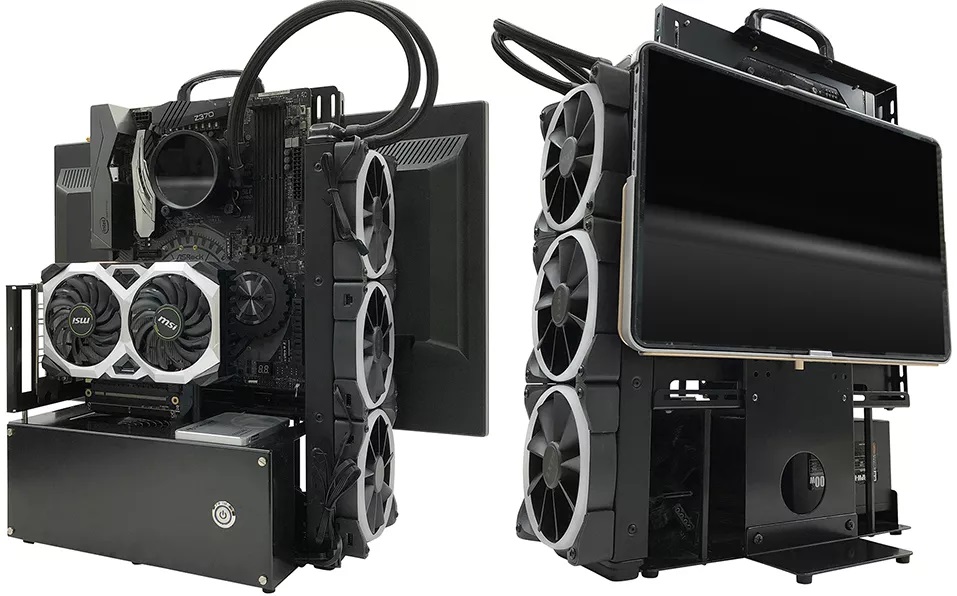 Xuất hiện mẫu case trần trụi cho gắn cả màn hình để dùng như PC AIO ...