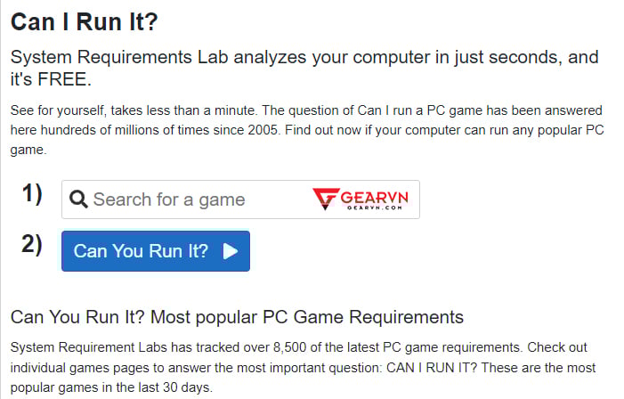 Cách kiểm tra cấu hình máy tính bằng Can You Run It để chơi game ...