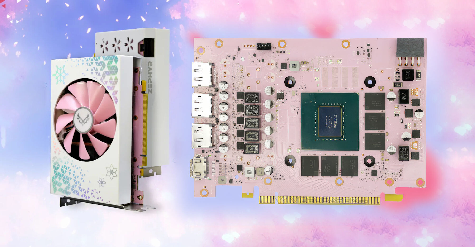 RTX 3060 Ti ‘Sakura and Snow’ là card đầu tiên trên thế giới có bảng m ...