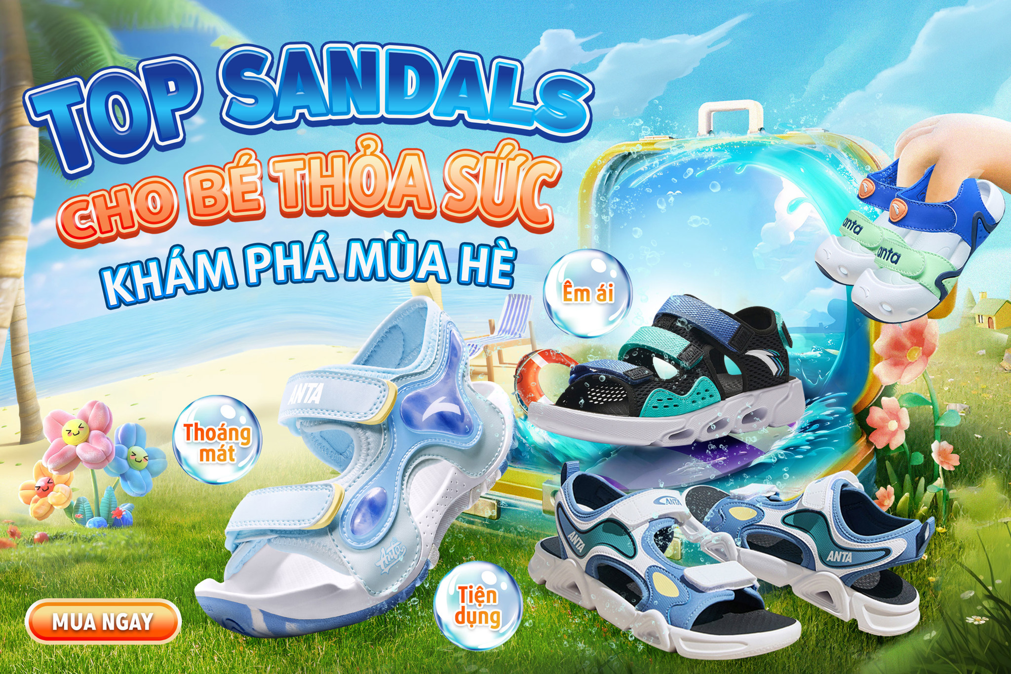 TOP SANDALS CHO BÉ THỎA SỨC KHÁM PHÁ MÙA HÈ - Anta Kids