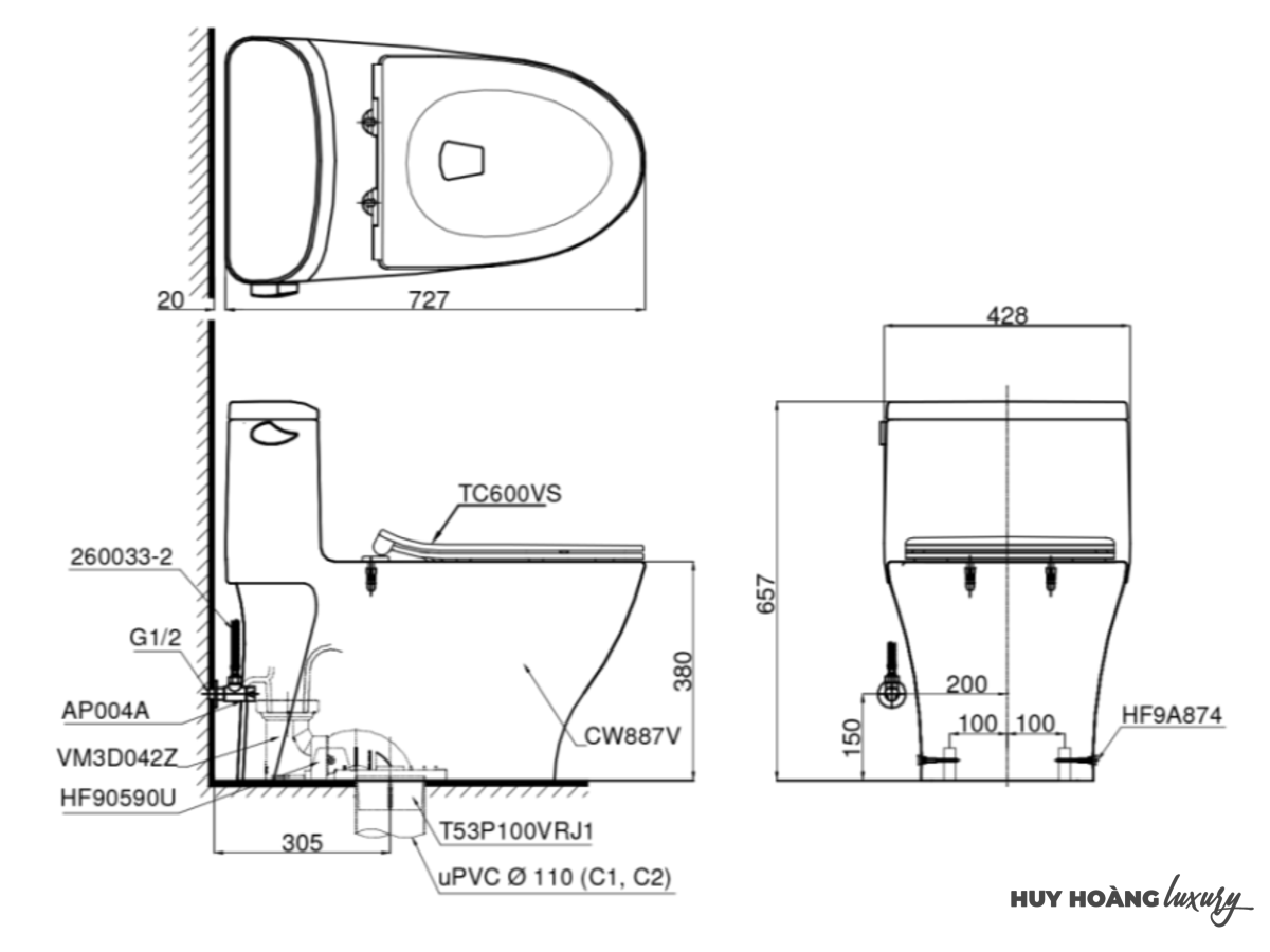 Kích thước đặt ống bồn cầu là bao nhiêu? 4 bước lắp đặt chuẩn