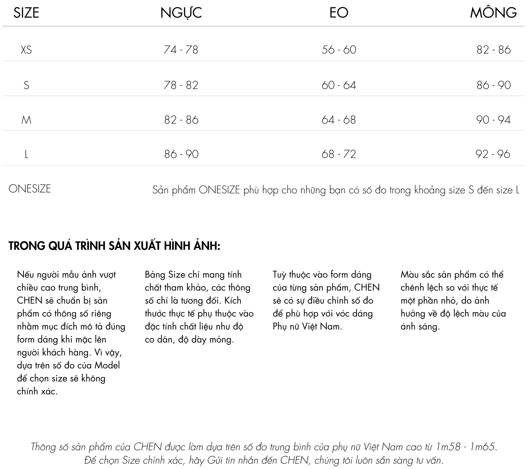 Size Chart – CHEN
