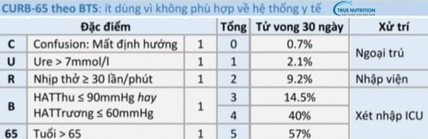 Thang điểm CURB-65 Là Gì? Ý Nghĩa, Tiêu Chí, Yếu Tố – Công Ty CP True Nutrition