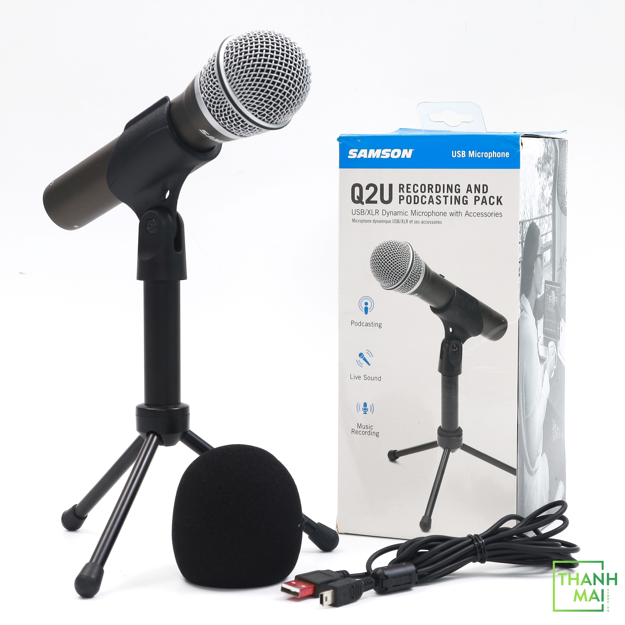 Micro USB thu âm Dynamic Samson Q2U - Thanh Mai Store