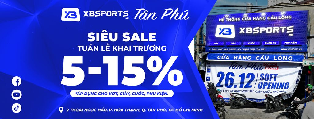 XBSPORTS - HỆ THỐNG CỬA HÀNG CẦU LÔNG UY TÍN