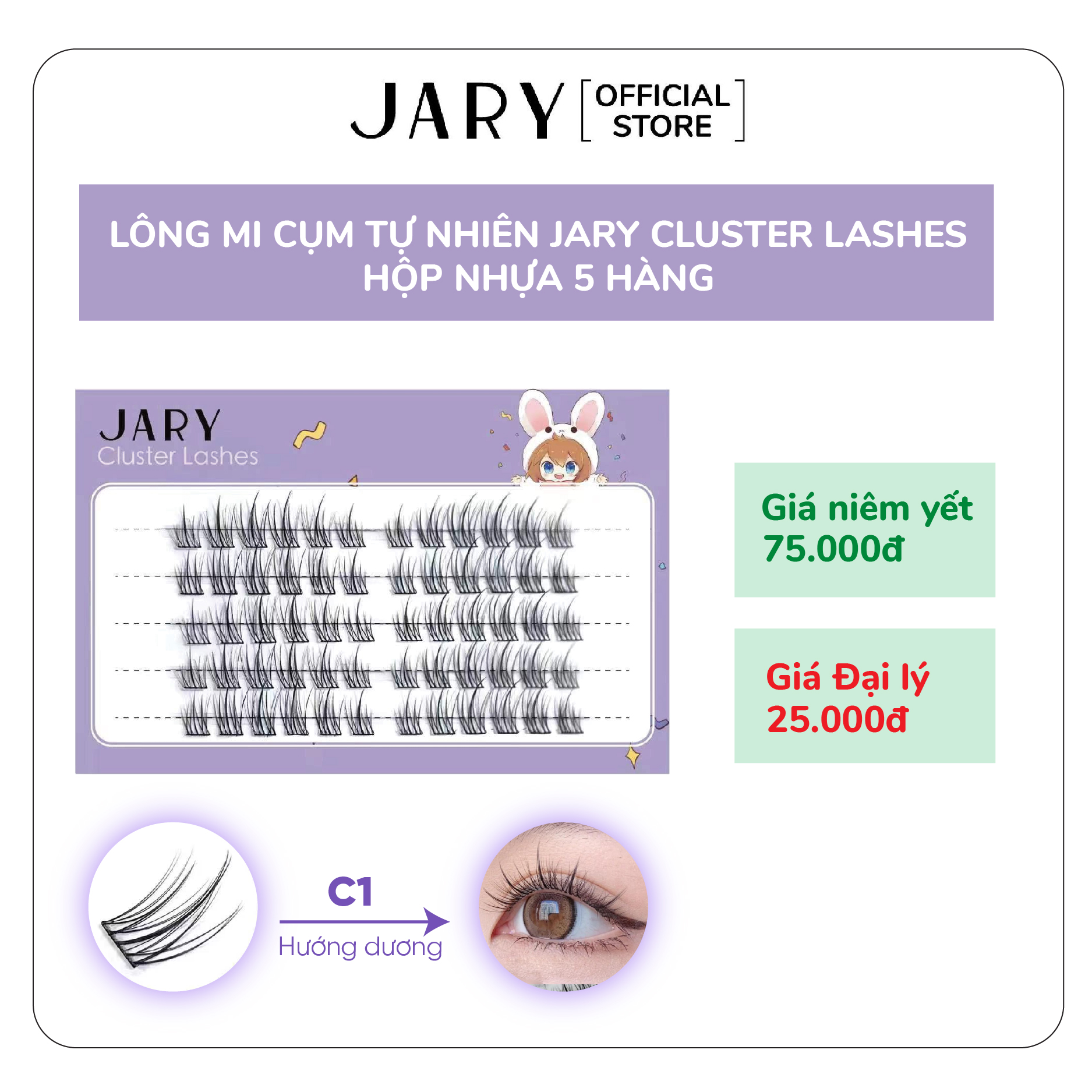 BÁO GIÁ ĐẠI LÝ CÁC LOẠI LÔNG MI, KEO DÁN JARY – Jary Việt Nam