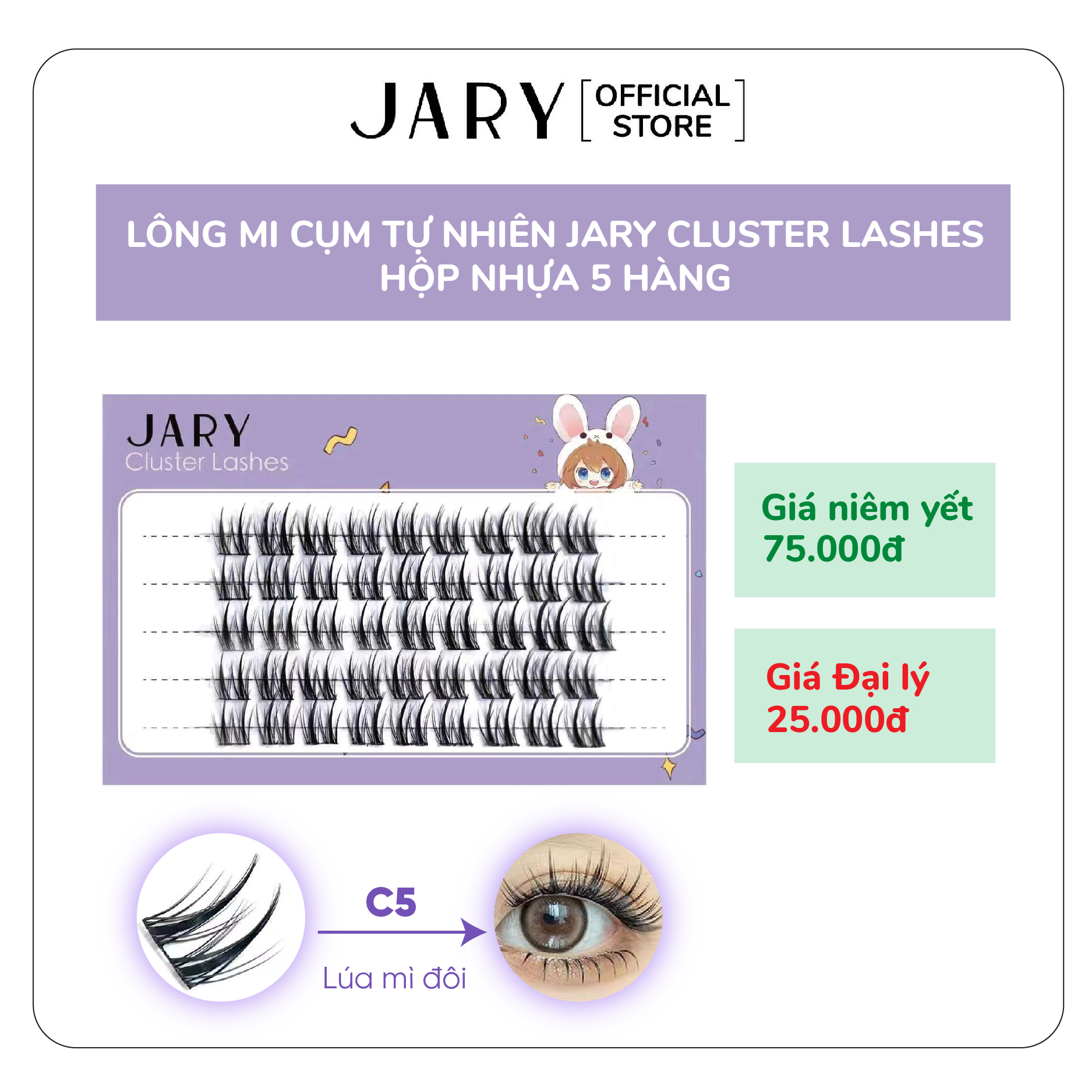 BÁO GIÁ ĐẠI LÝ CÁC LOẠI LÔNG MI, KEO DÁN JARY – Jary Việt Nam