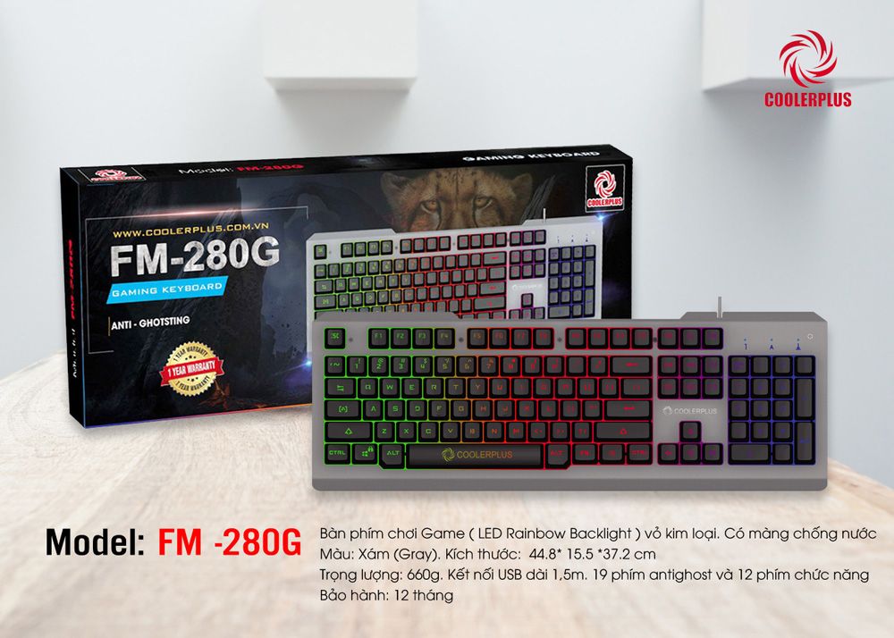 Bàn phím bán cơ FM 280G– CoolerPlus Official Store Việt Nam