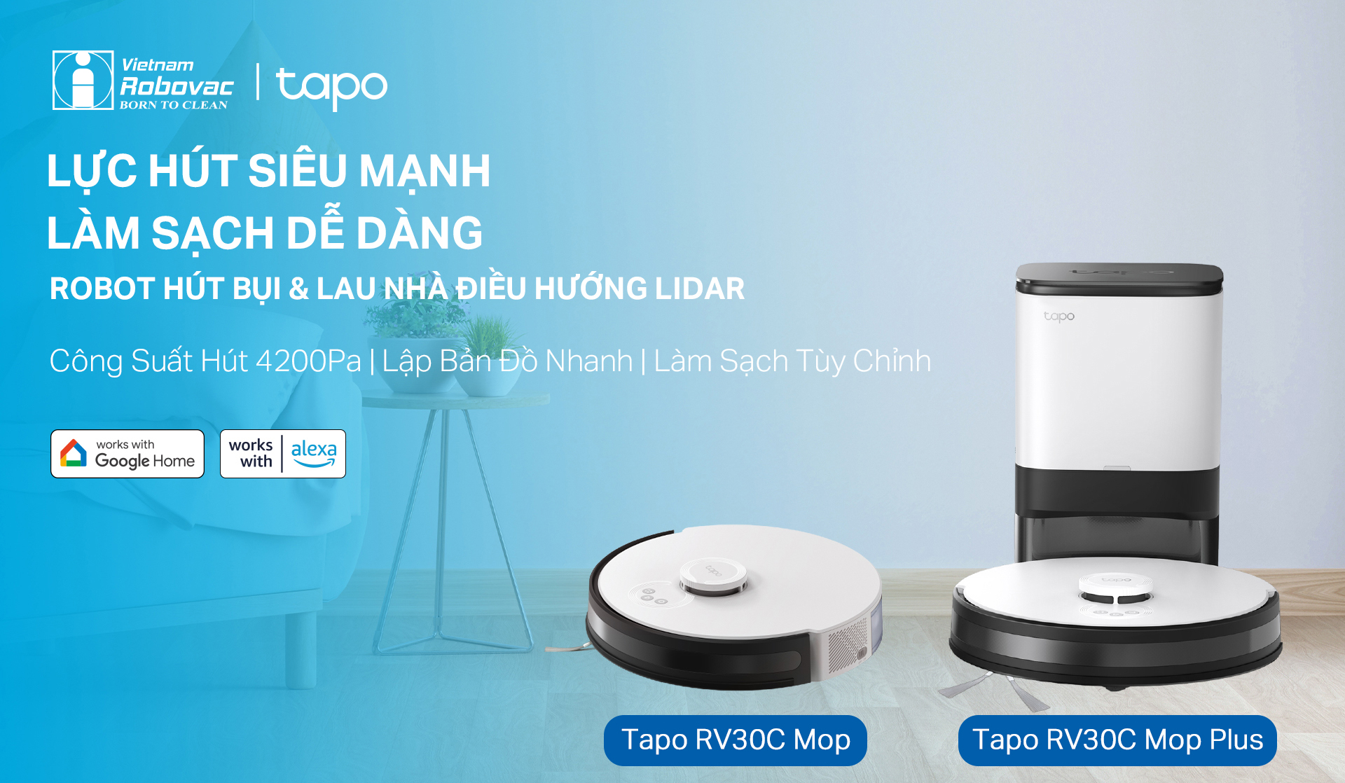 ROBOT HÚT BỤI LAU NHÀ TAPO RV30C MOP & PLUS – BẢN QUỐC TẾ - vietnamrobovac