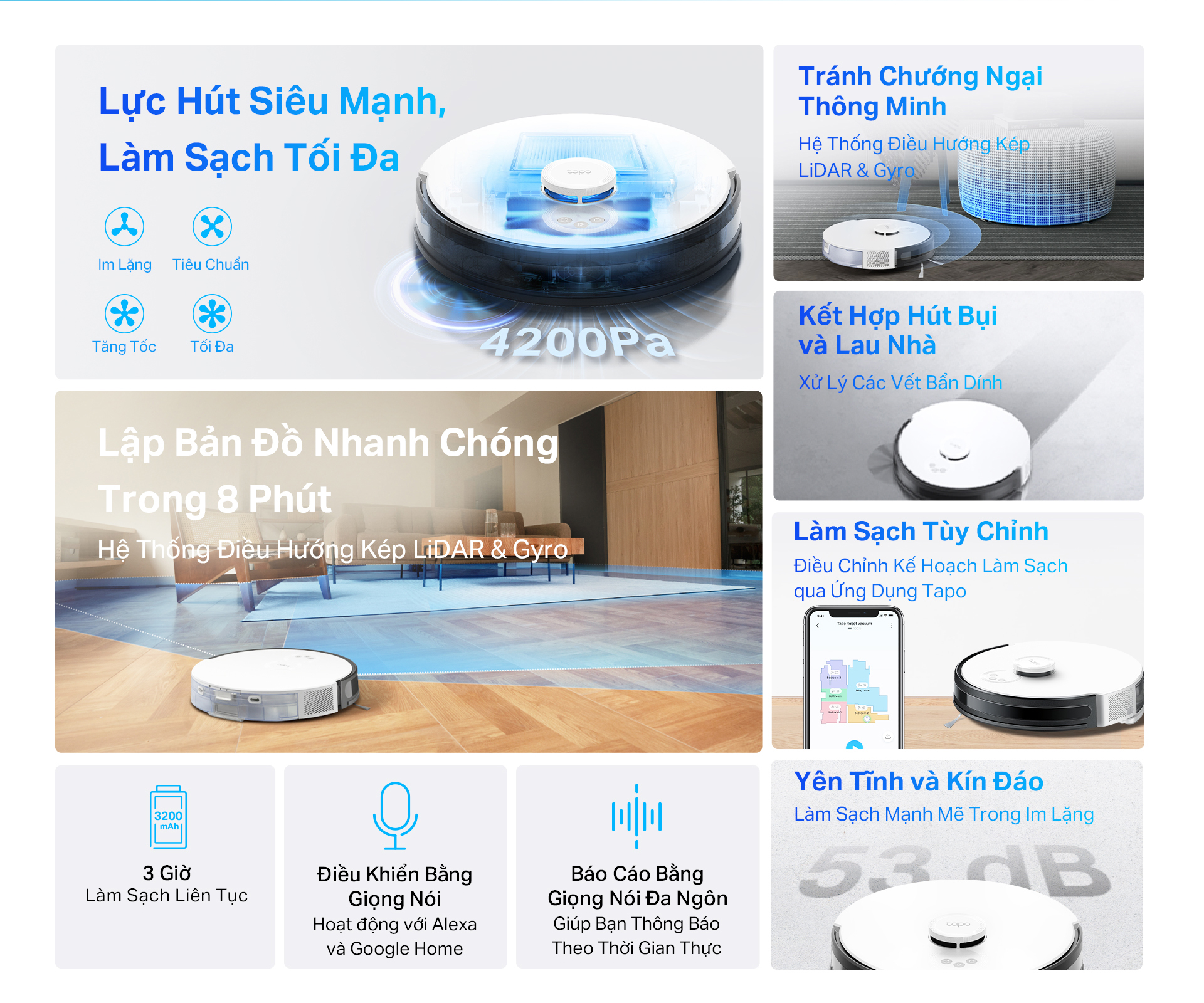 ROBOT HÚT BỤI LAU NHÀ TAPO RV30C MOP & PLUS – BẢN QUỐC TẾ - vietnamrobovac