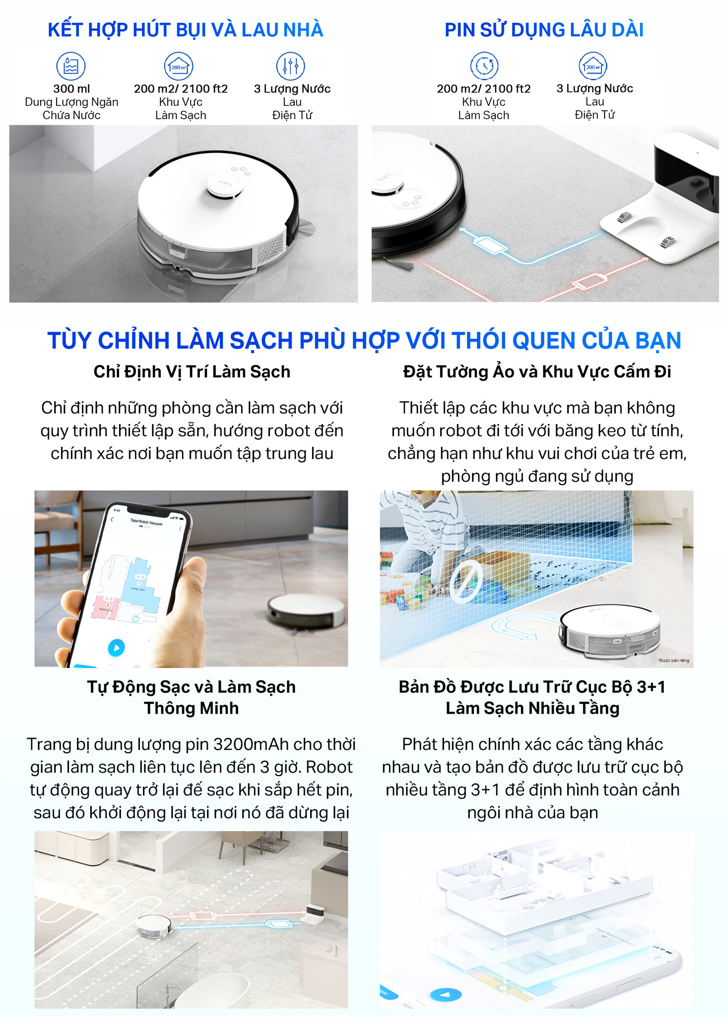 ROBOT HÚT BỤI LAU NHÀ TAPO RV30C MOP & PLUS – BẢN QUỐC TẾ - vietnamrobovac