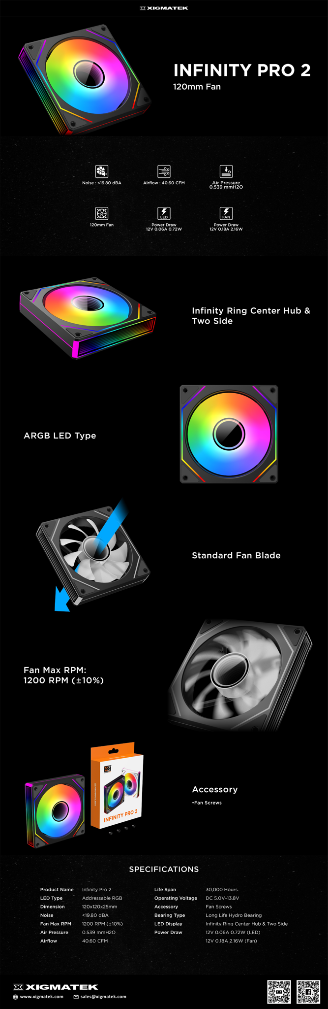 Fan Case Xigmatek Infinity Pro 2 - ARGB