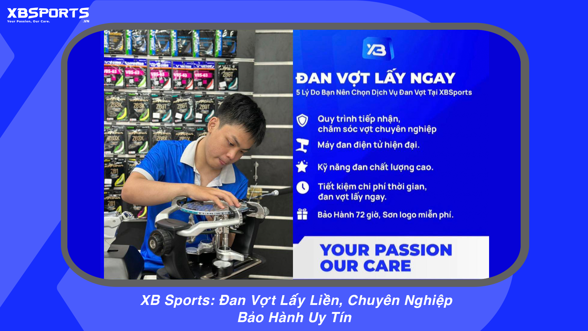 XB Sports: Đan Vợt Lấy Liền, Chuyên Nghiệp, Bảo Hành Uy Tín - XBSPORTS ...