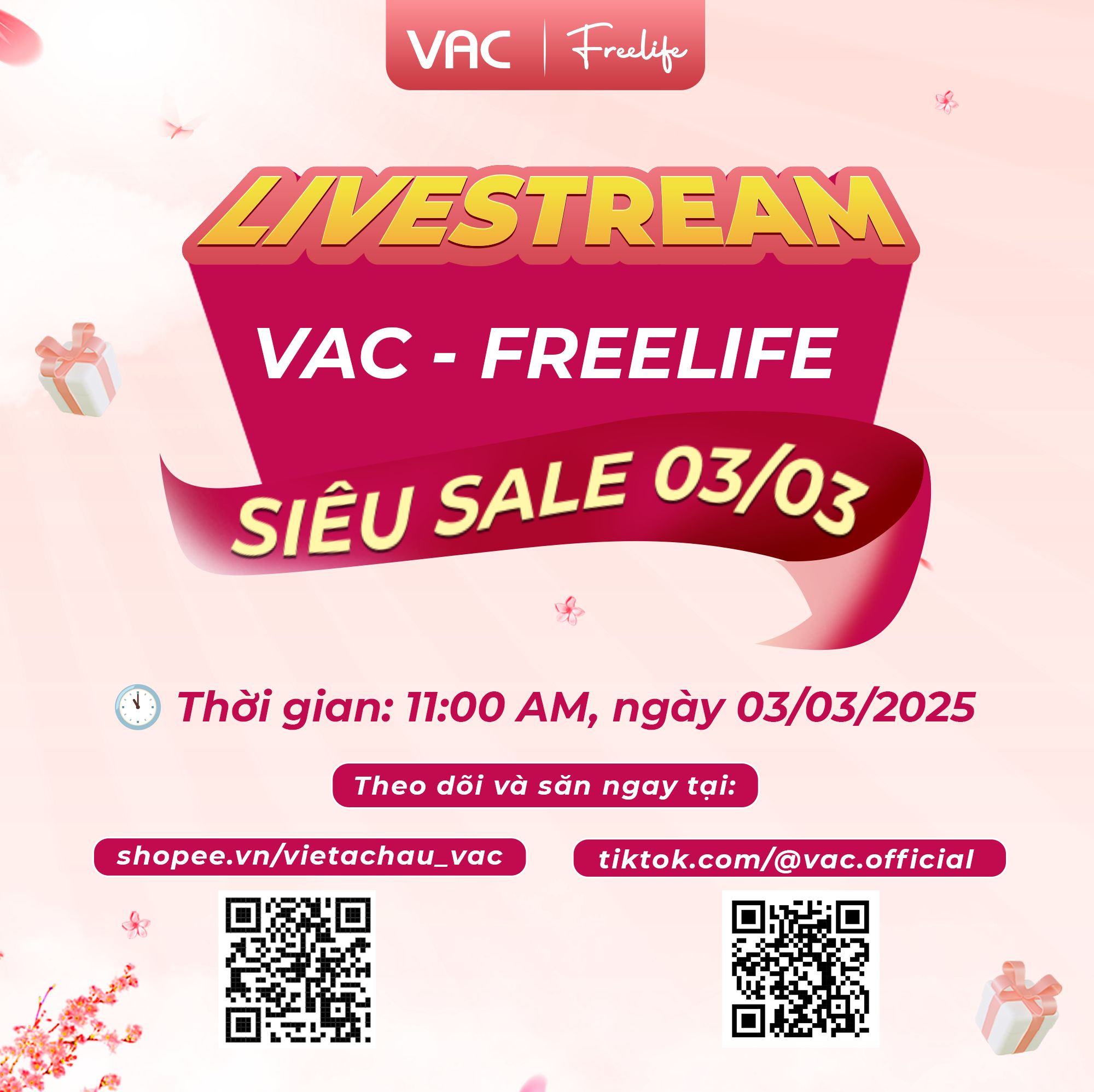 LIVESTREAM “VAC - FREELIFE SIÊU SALE 03/03”– Freelife