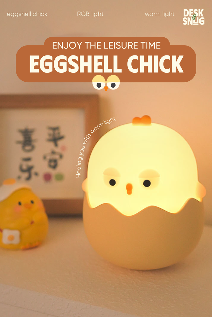Đèn phát sáng bộ màu RGB kèm sạc USB hình chú gà con| EGGSHELL CHICK ...