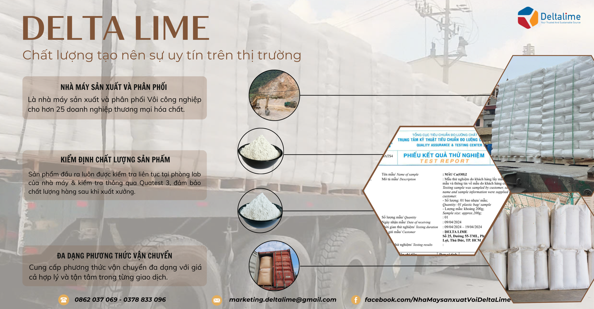 Vôi Ngậm Nước_Ca(OH)2 và Vôi Bột_CaO; Delta Lime; Vôi công nghiệp