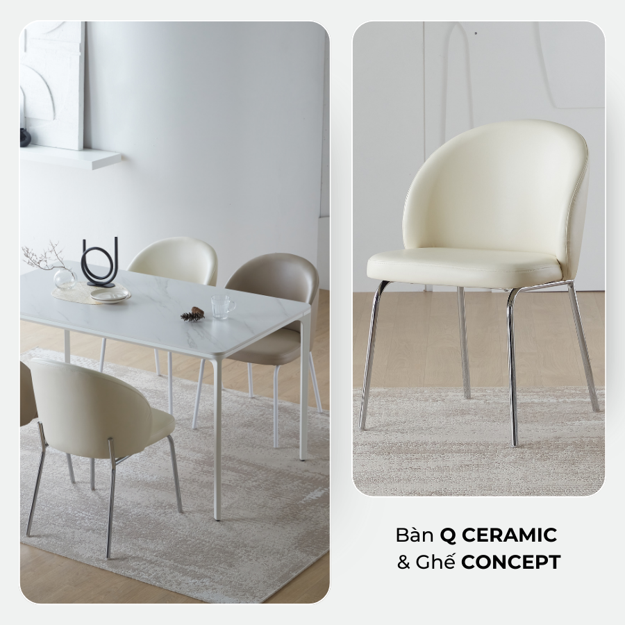 BÀN ĂN Q CERAMIC NHẬP KHẨU (4 CHỖ / 6 CHỖ) ALCOVA