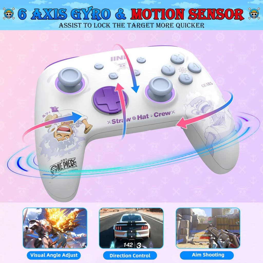 Tay cầm Nintendo Switch Pro Controller IINE Cartoon One Piece Trắng Tí ...