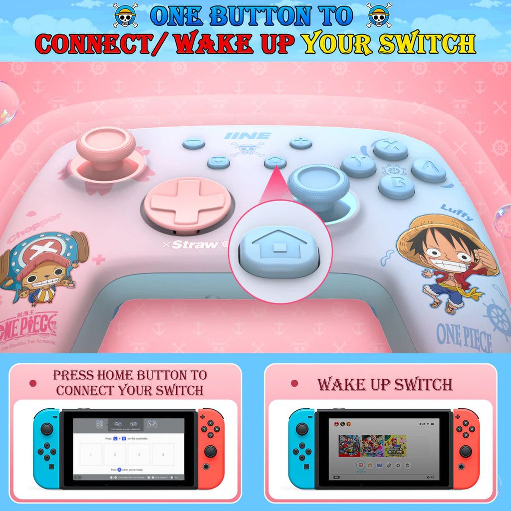 Tay cầm Nintendo Switch Pro Controller IINE Cartoon One Piece Trắng Xa ...