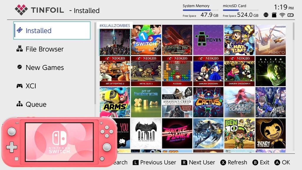 Máy Nintendo Switch Lite Mod Chip Hack Coral– hoangyengame