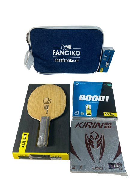 Combo cốt vợt Andro Timber 7 OFF/S (ST) kết hợp mặt vợt Andro Good và ...
