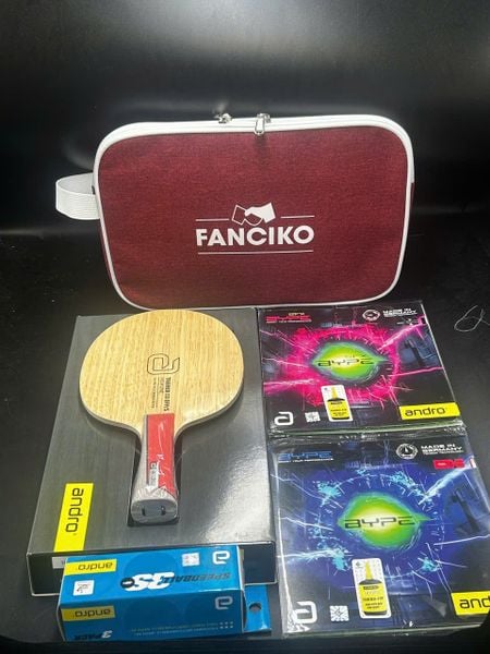 Combo cốt vợt Andro Treiber CO OFF/S kết hợp mặt vợt Andro Bype và And ...