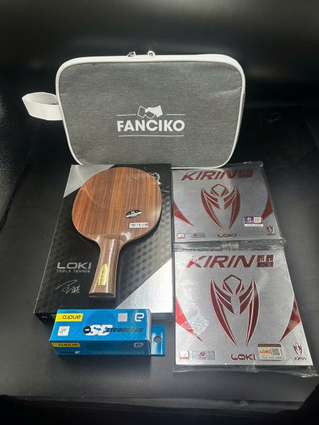 Combo cốt vợt LOKI Red Flame kết hợp đôi mặt vợt Loki Kirin K1 – Nhân Fanciko