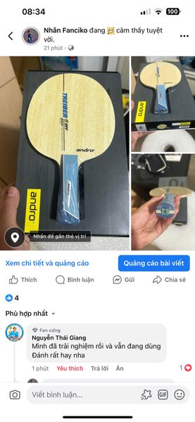 Cốt vợt Andro Treiber Q – Nhân Fanciko