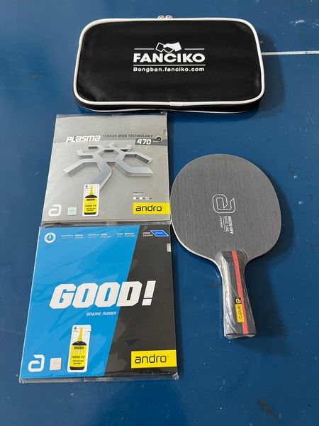 Combo cốt vợt Andro INIZIO OFF kết hợp với mặt vợt Andro Plasma 470 và ...