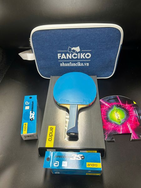 Combo cốt vợt Andro Treiber Q kết hợp mặt vợt Andro Bype SFX và Andro ...