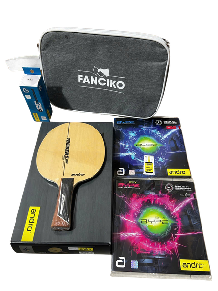 Combo cốt vợt Andro Treiber Z kết hợp đôi mặt vợt Andro Bype và Andro ...