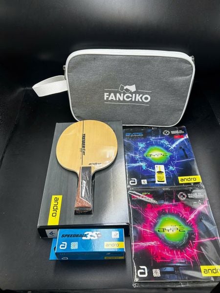 Combo cốt vợt Andro Treiber Z kết hợp đôi mặt vợt Andro Bype và Andro ...