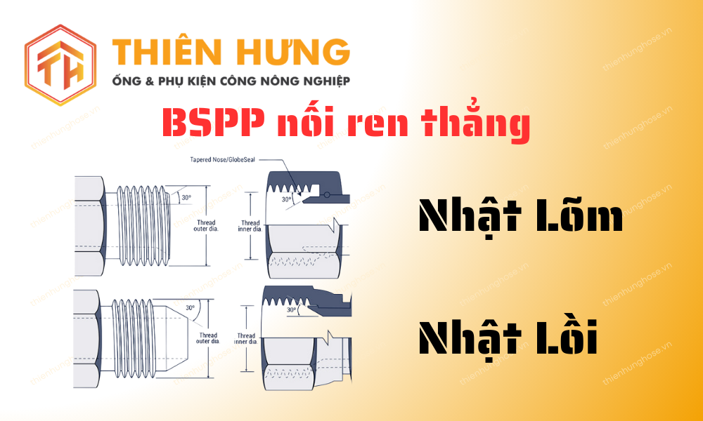 Hệ Nhật - Nối ren BSPP côn lồi