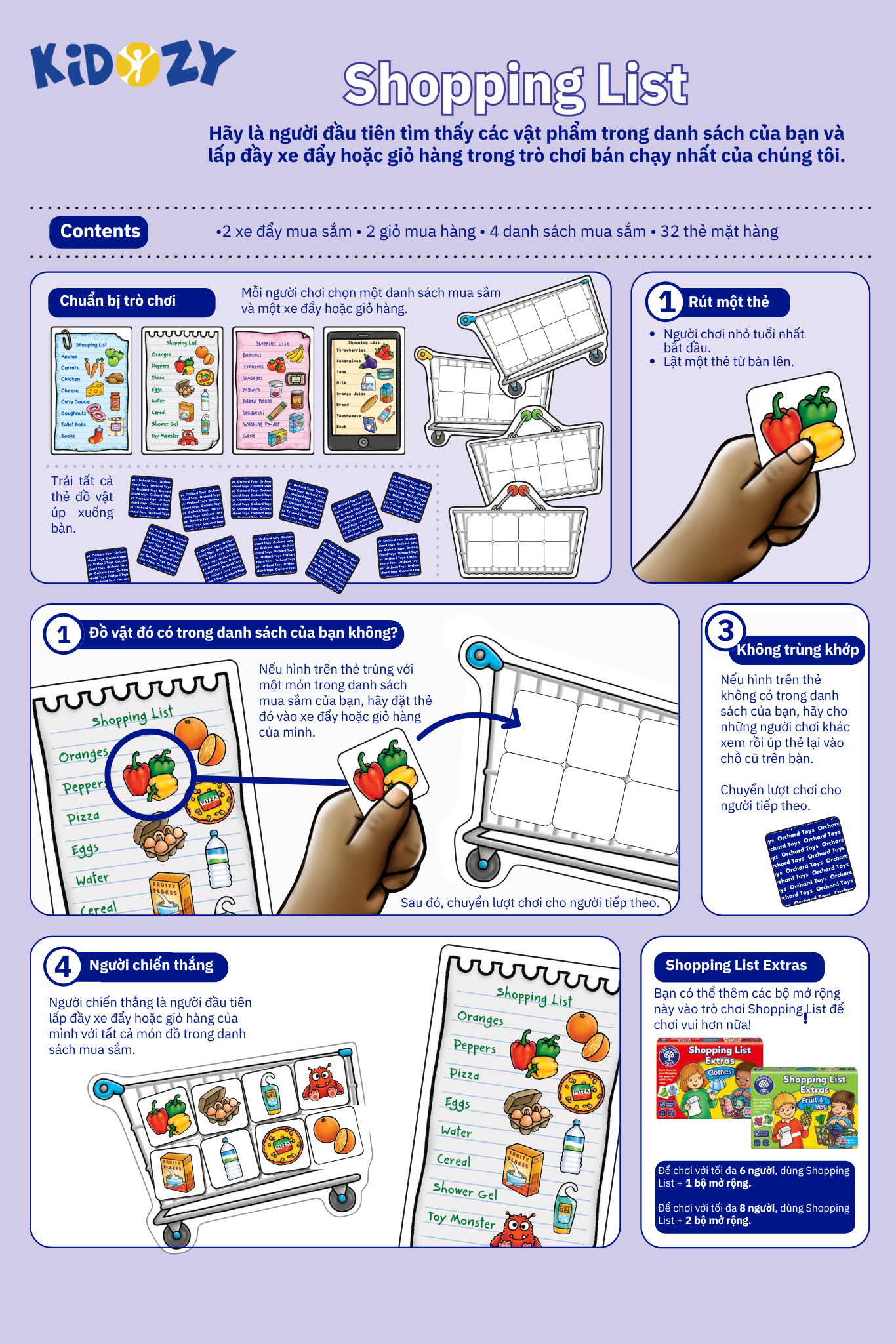 Trò chơi trí tuệ Shopping List Extras - Fruit & Veg giúp kích thích tr ...