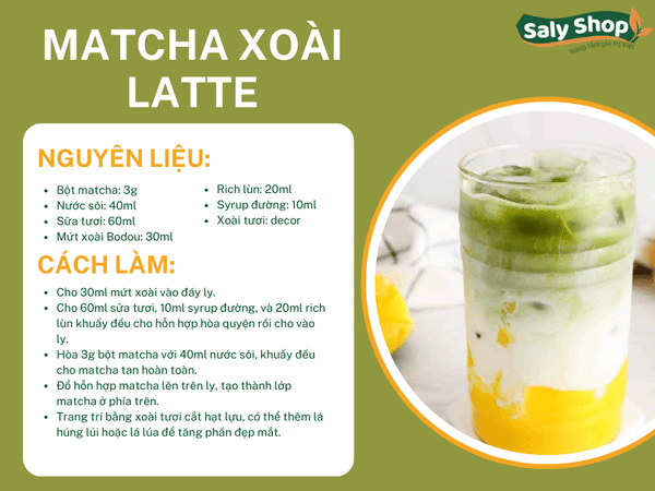 Công thức làm Matcha xoài latte độc đáo, ''HOT TREND'' 2025
