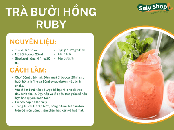 Trà Bưởi Hồng Ruby - Cách làm đơn giản và thơm ngon