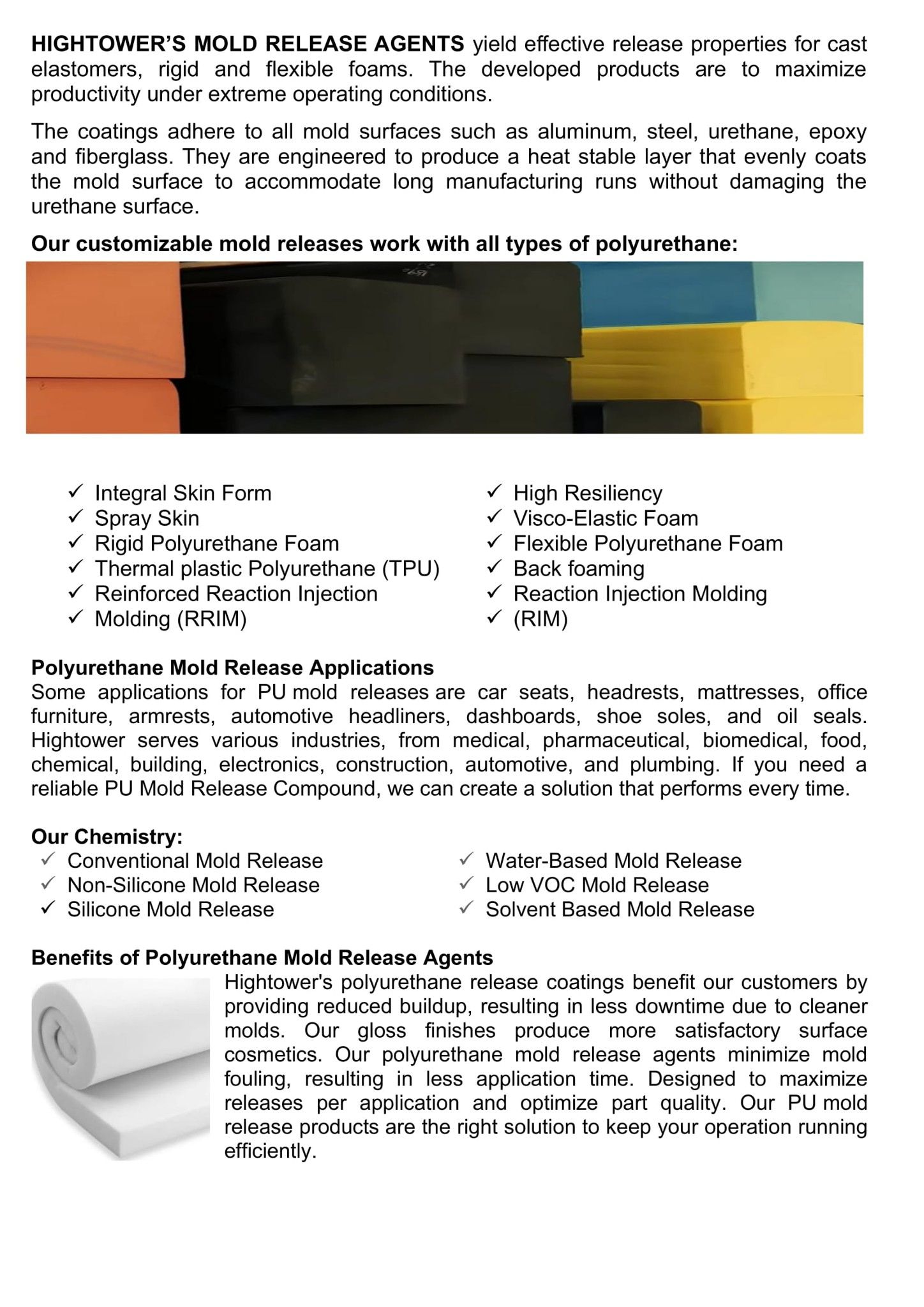 POLYURETHANES RELEASE AGENTS – Rogwill Release Specialist