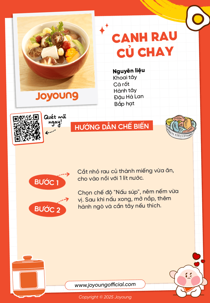 Canh rau củ chay – Joyoung