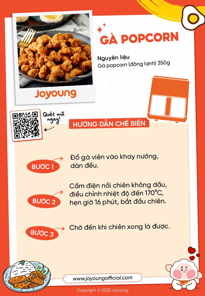 Gà popcorn – Joyoung